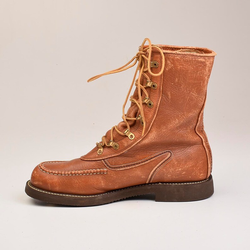 Sz 9 E NOS Deadstock Mens Vintage Powr House Workwear Work Boots Brown ...