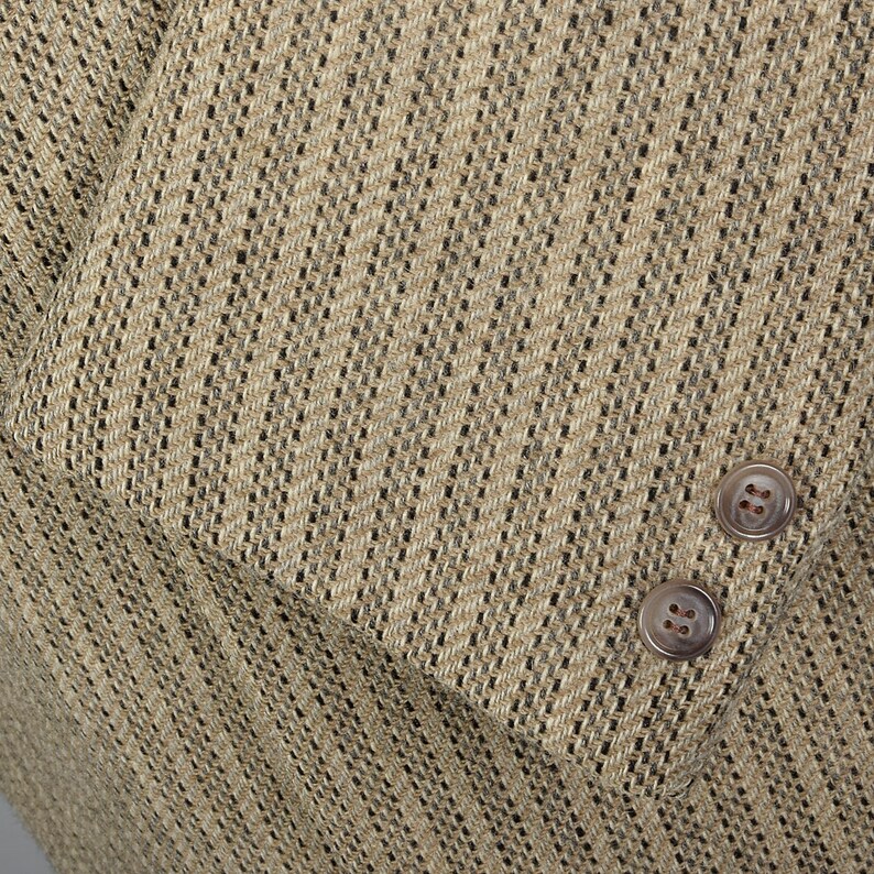 XL 44L 1950s Mens Tan Tweed Striped Sportcoat Single Vent Medium Lapels ...