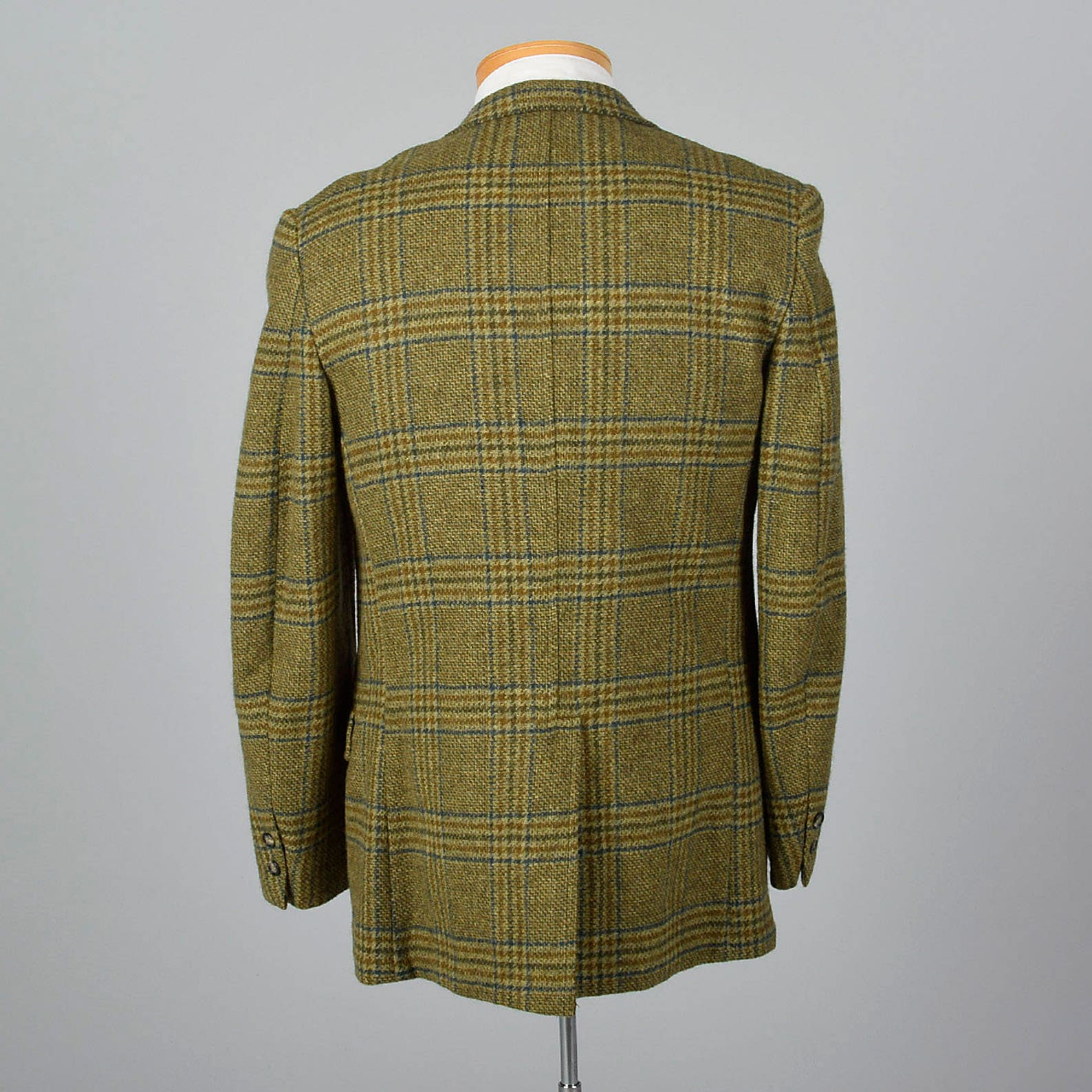 40L 1960s Mens Green and Gold Plaid Jacket Wool Long Sleeves - Etsy