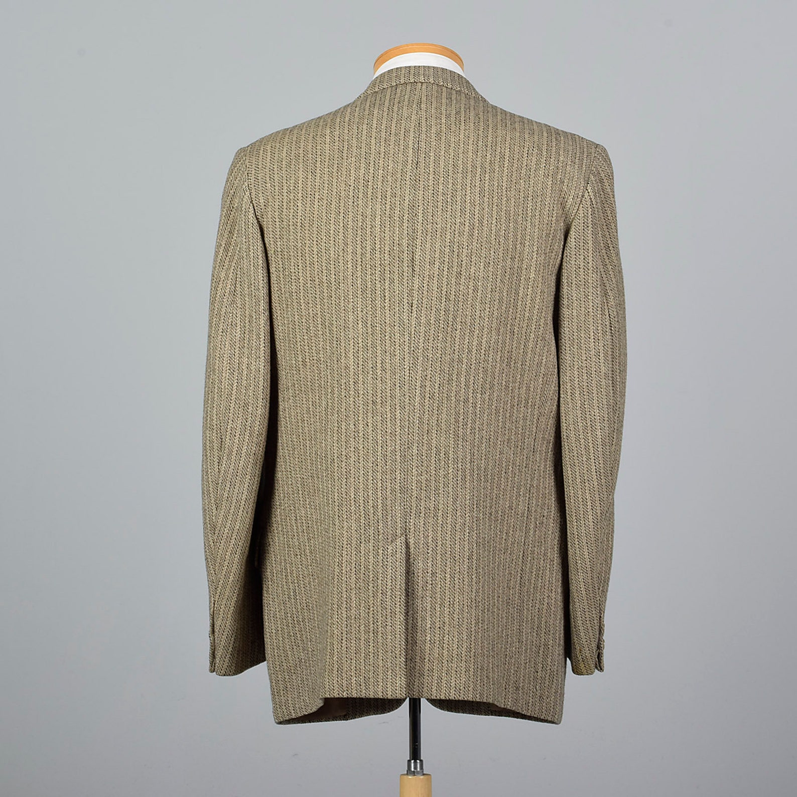 XL 44L 1950s Mens Tan Tweed Striped Sportcoat Single Vent Medium Lapels ...