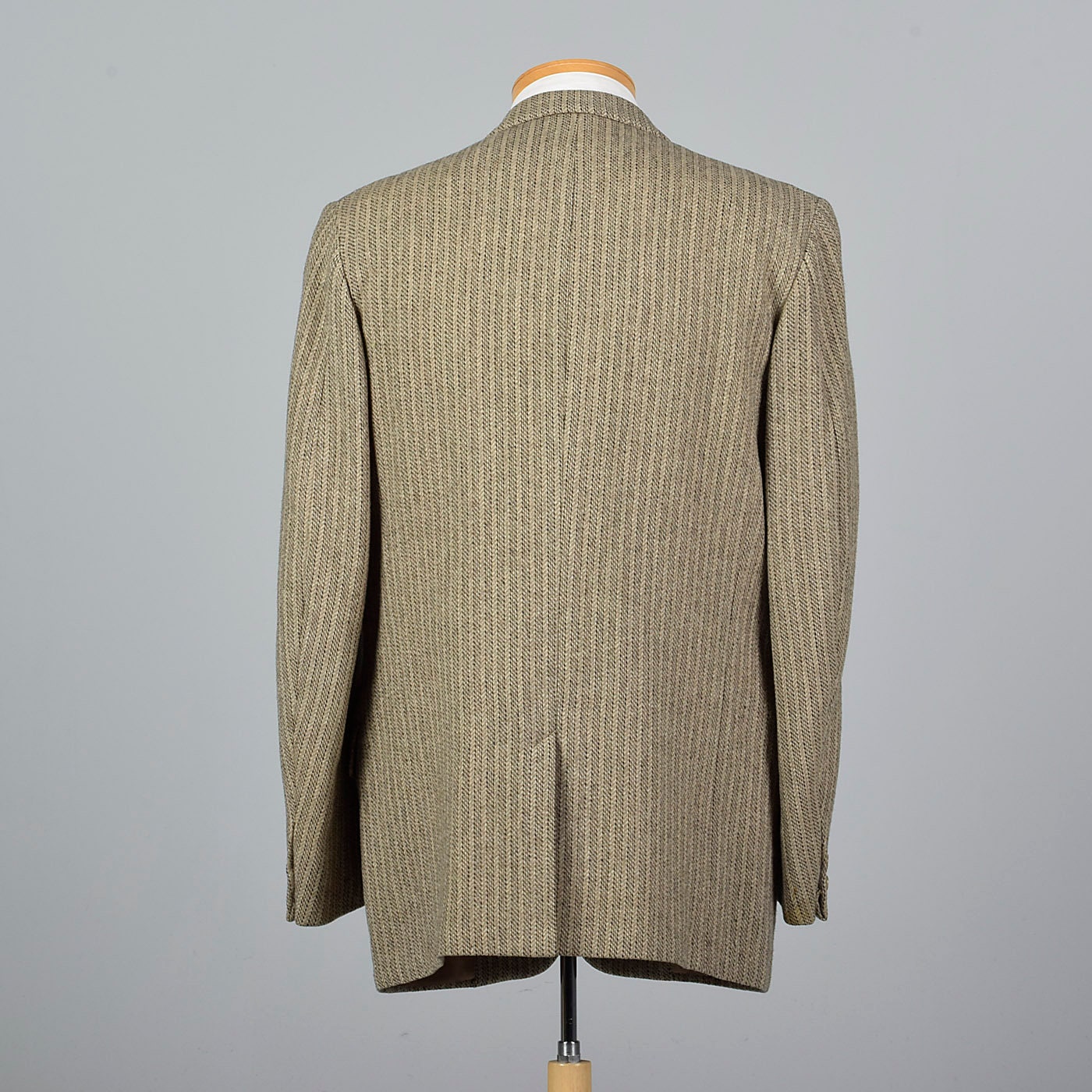 XL 44L 1950s Mens Tan Tweed Striped Sportcoat Single Vent Medium Lapels ...