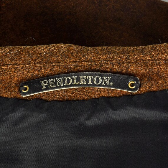 Medium 1960s Mens Pendleton Winter Coat Rust Brown Wo… - Gem