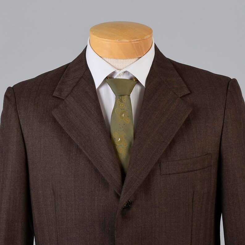 Mens Vintage 70s Mod Brown Stripe Pinstripe 3 Button Jacket - Etsy