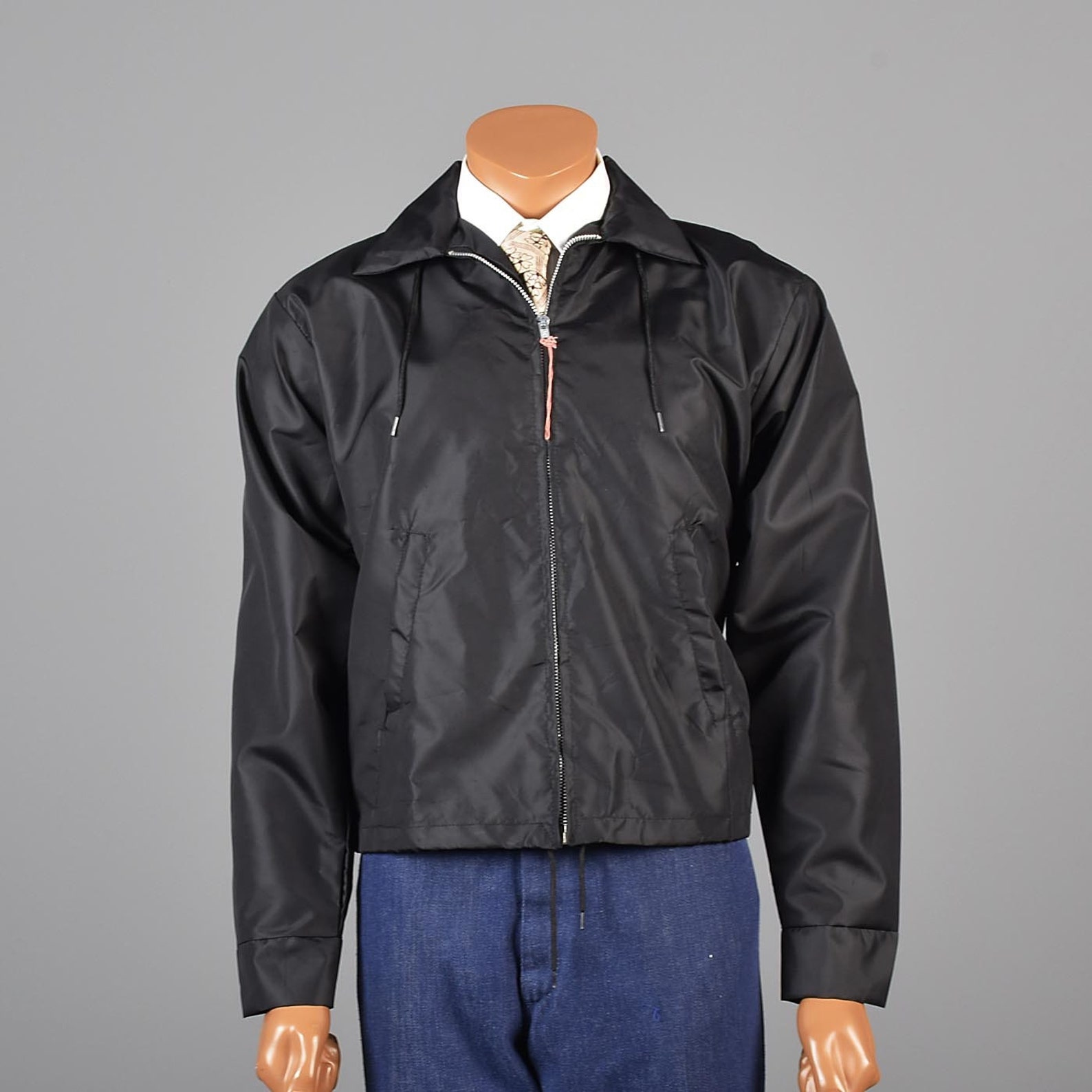 1960s Windbreaker Jacket 60s Black Windbreaker 1960s Car Club - Etsy