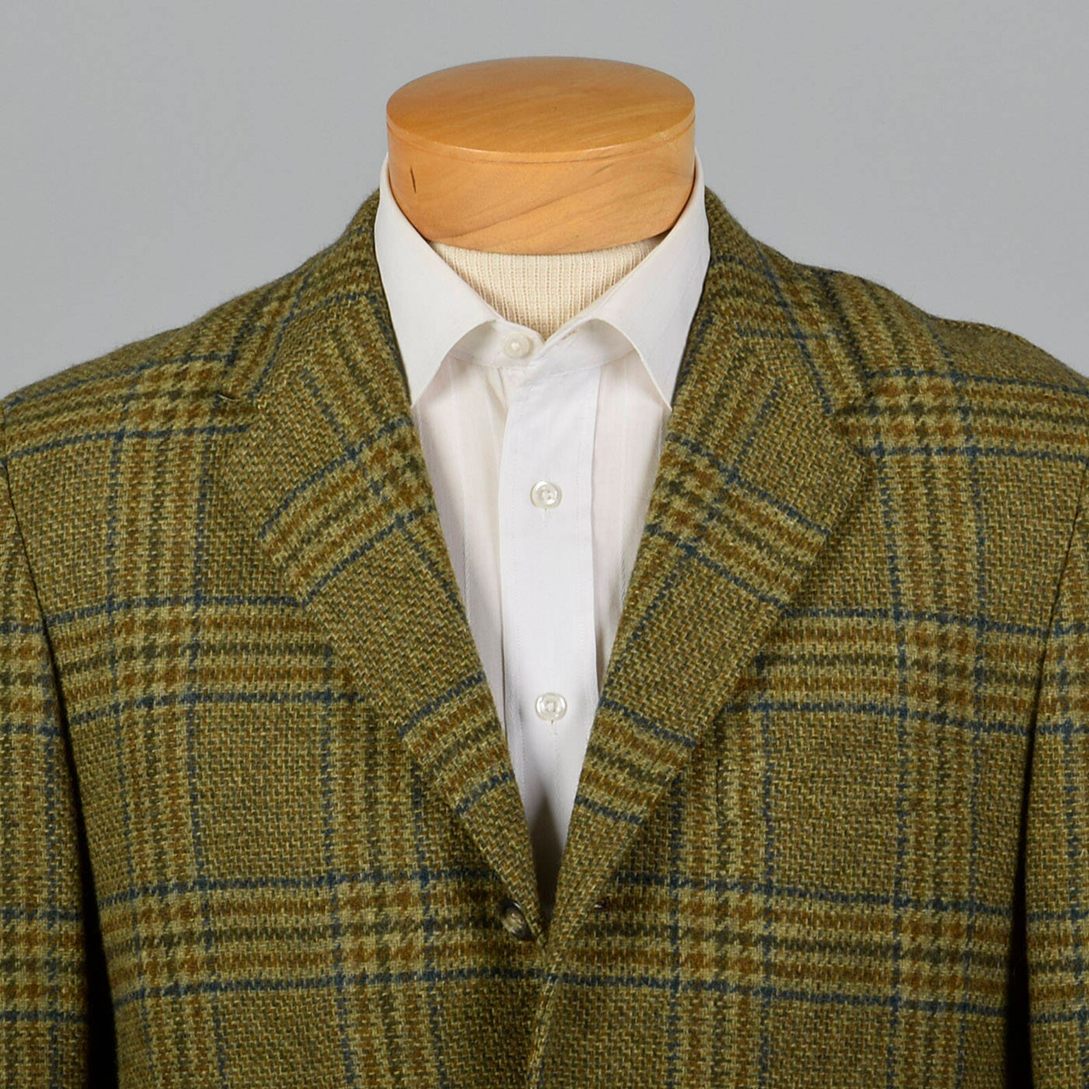 40L 1960s Mens Green and Gold Plaid Jacket Wool Long Sleeves - Etsy