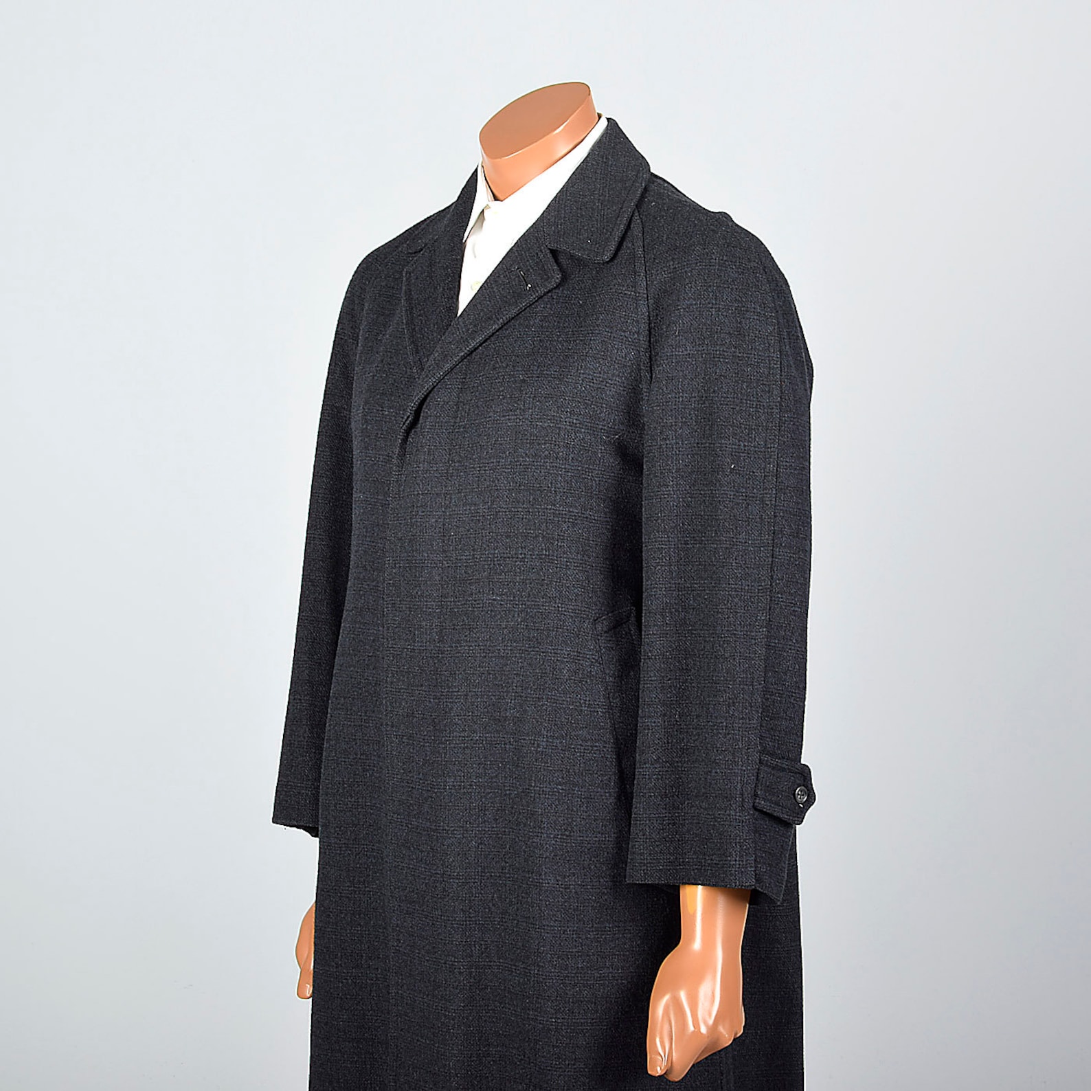 39R 1950s Mens Coat Wool Winter Coat Overcoat Button Front Single Vent ...