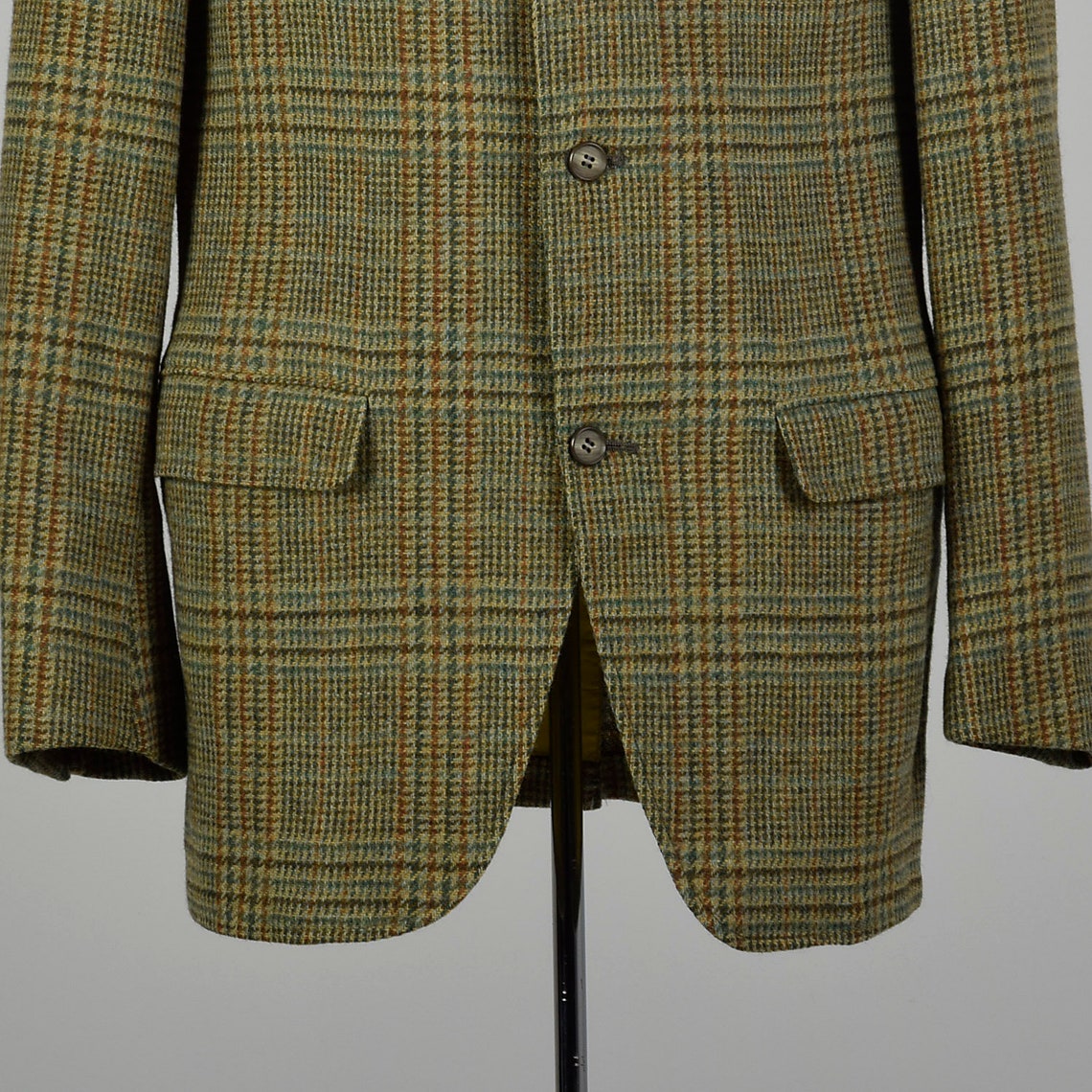 1960s Mens Wool Tweed Jacket Plaid Three Button Slim Lapel - Etsy