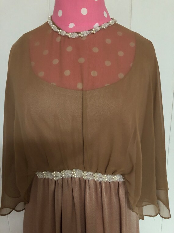 Vintage Women S Evening Gown 1970s Tan Gem