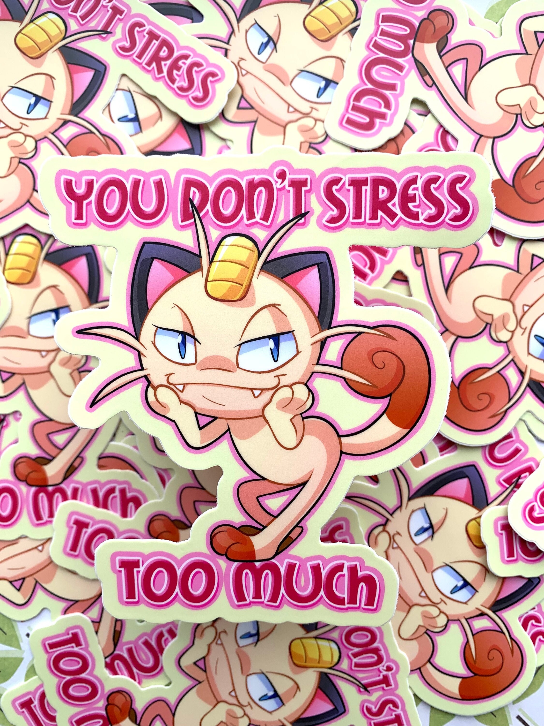 Dont Stress Meowth 5 Vinyl Sticker - Etsy
