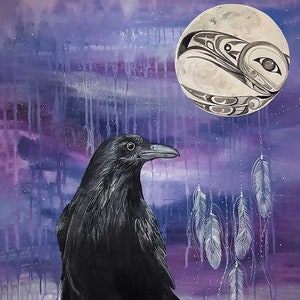 Erickson Karen " Raven Keeper " Canvas Authentic Indigenous Collectible ...