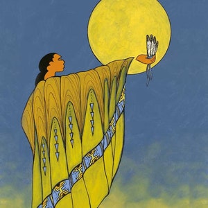 MAXINE NOEL " Moon Medicine " Canvas Authentic Indigenous Collectible ...