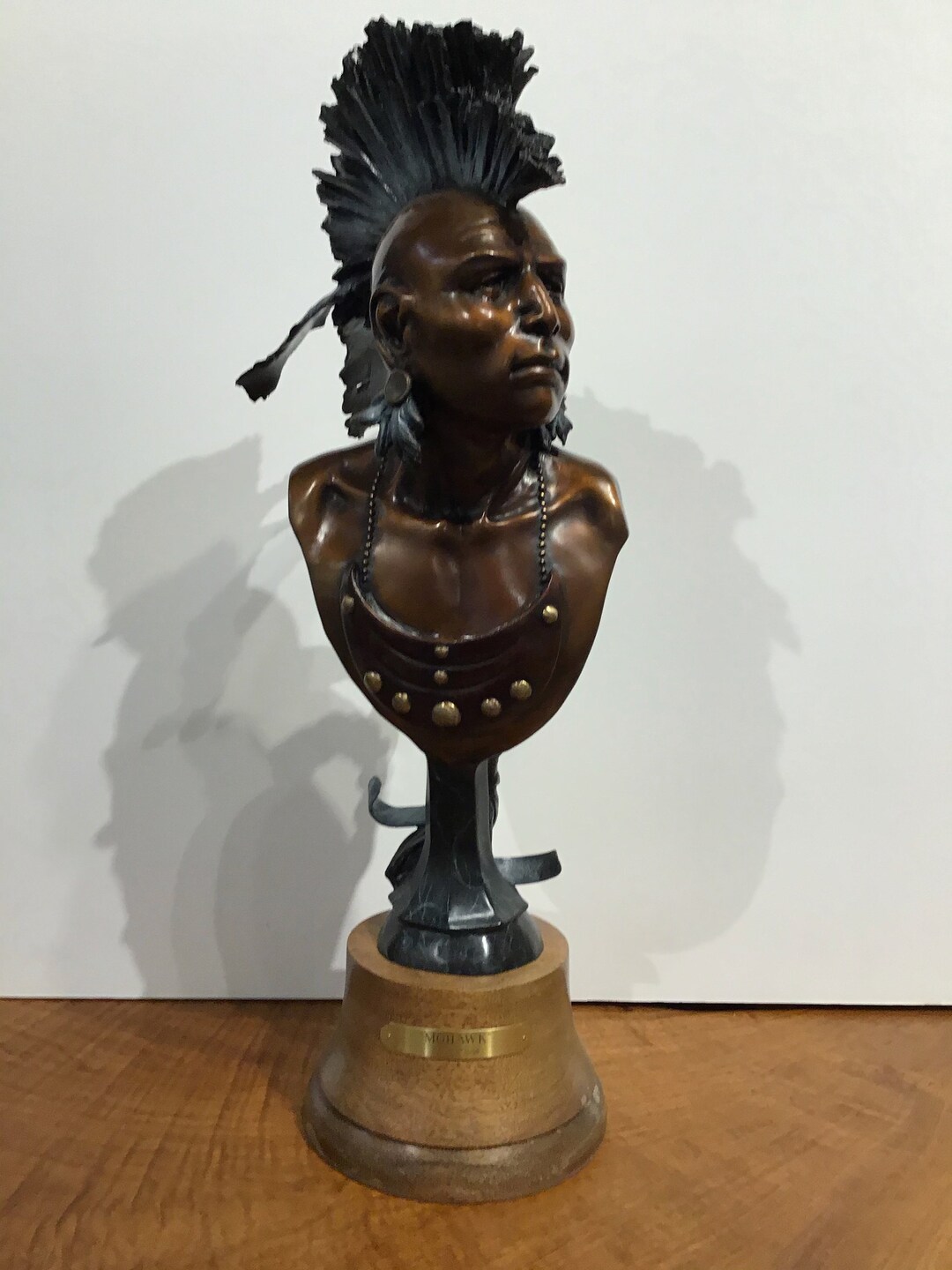 Vilem ZACH " Mohawk " 20.5" Hand Cast Bronze Limited Edition Sculpture ...