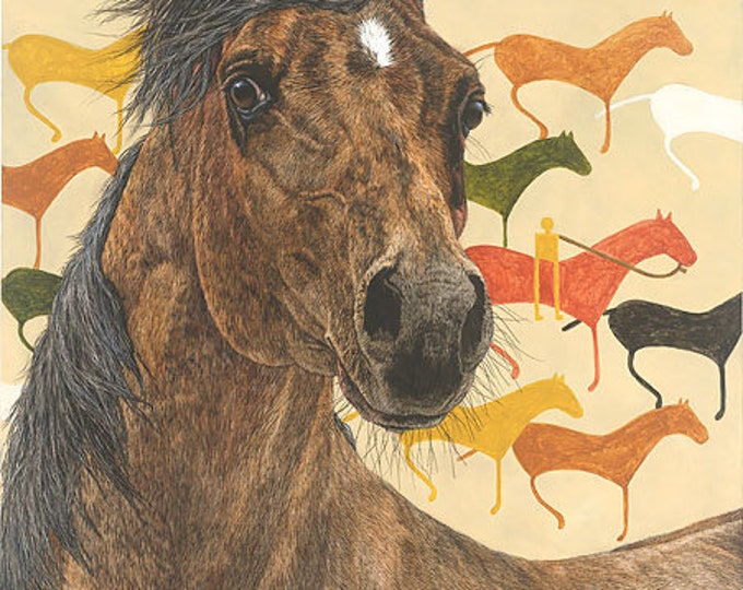 JUDY LARSON " Elk Dog Tipi " Limited Edition Signed & Numbered CANVAS ...