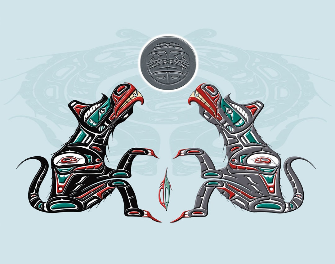 Fred ANDERSON Heiltsuk Wolves "the Path I Have Chosen" Canvas Authentic ...