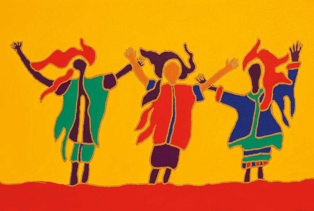 Dawn OMAN " Sunshine Sisters " Canvas Authentic Indigenous Collectible ...