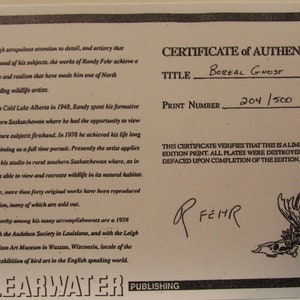 Randy FEHR " Boreal Ghost " Limited Edition RARE Print Signed ...