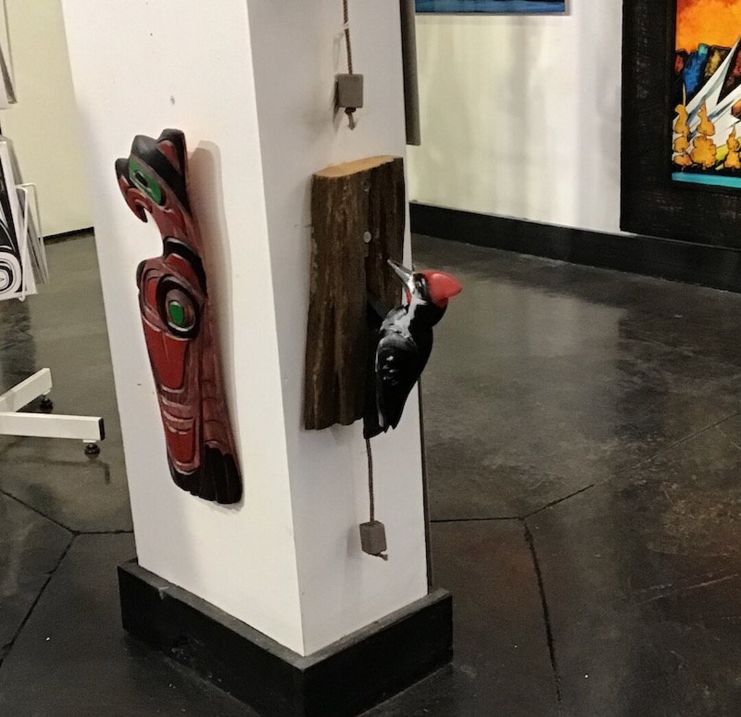 DOOR KNOCKER Original Hand Carved & Painted Pileated Woodpecker Bird ...