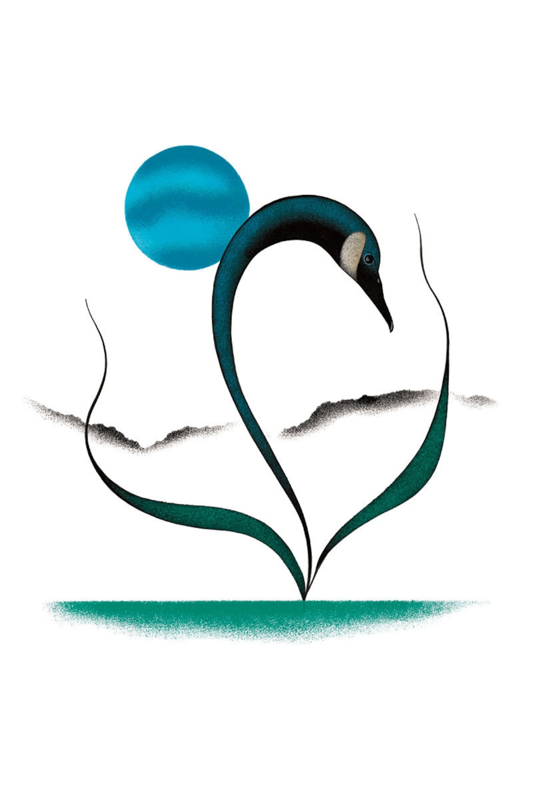 Isaac Bignell " Moonlight Goose " Canvas Authentic Indigenous Manitoba ...