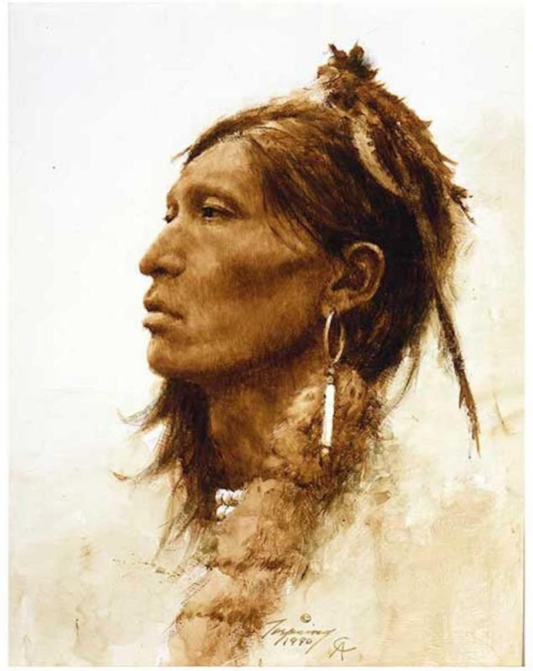 Howard TERPNING " Kiowa (artist Proof) " Limited Edition CANVAS Rare ...