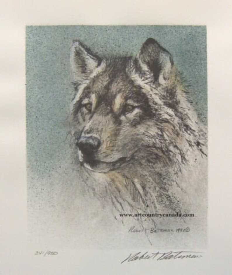 Robert BATEMAN Original LITHOGRAPH " Wolves" 3 Print Art Set LE Signed ...
