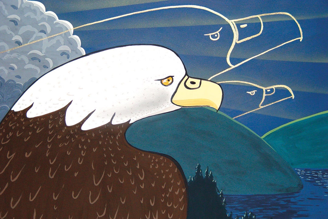 Rick BEAVER " an Eagles Dream " Canvas Authentic Indigenous Made in ...