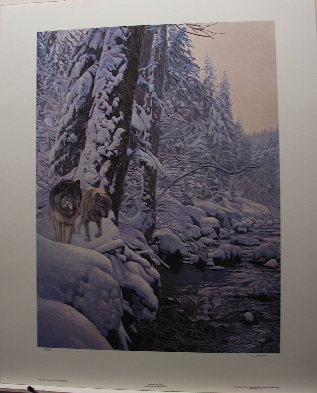 Terry ISAAC " Tracking the Edge Wolves " Art Print Mint in Folder COA ...