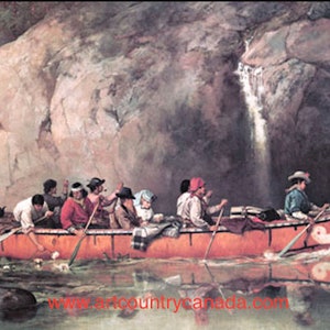 Frances Anne Hopkins " Voyageurs Passing a Waterfall " 2 Size Options ...