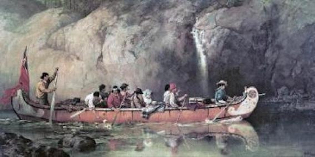 Frances Anne Hopkins Voyageurs Passing a Waterfall 2 Size Options ...