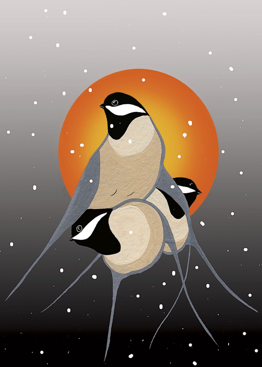 Rick BEAVER " Forest Flurries - Chickadees " Canvas Authentic ...