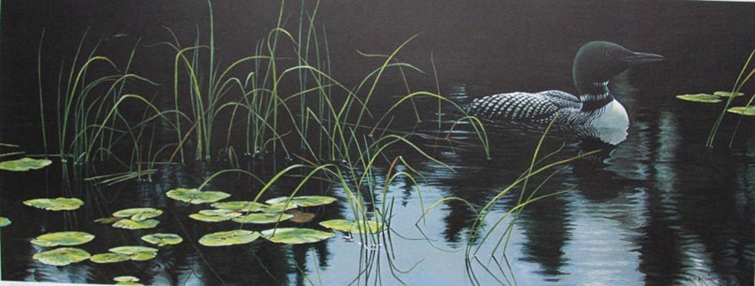 Robert Bateman Lily Pads and Loon Giclee Canvas RARE Limited Edition ...