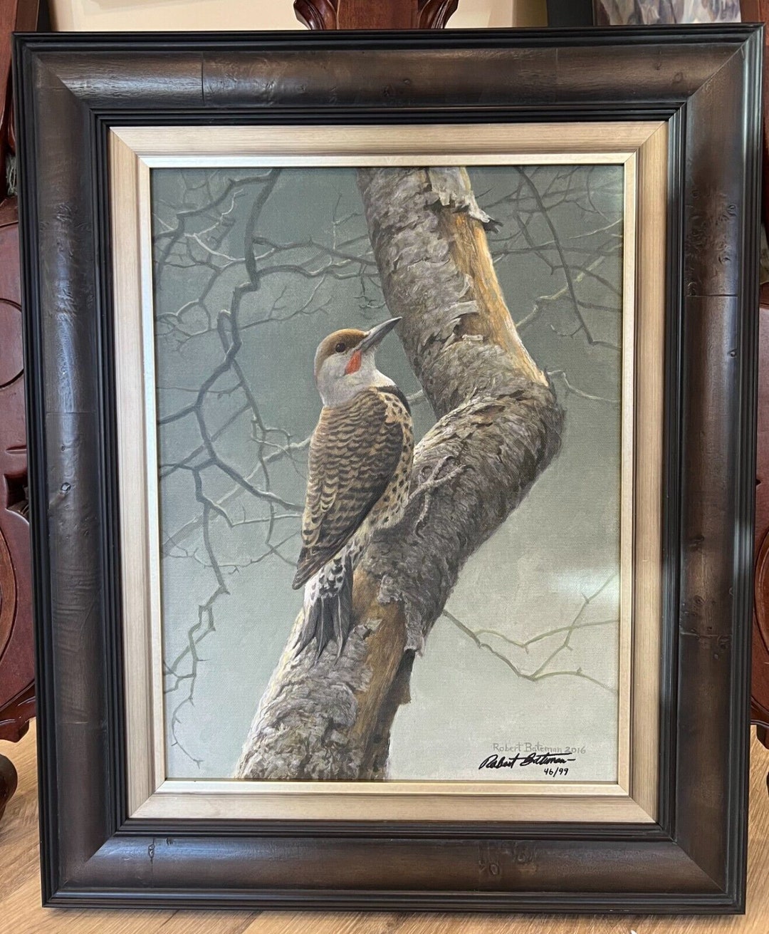 Robert BATEMAN " Flicker on Apple Tree " Limited Edition Giclee Canvas ...