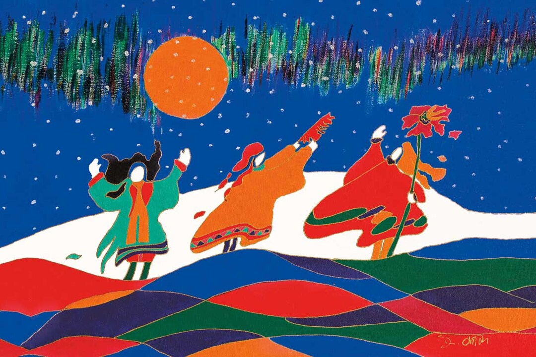 Dawn OMAN " Three Sisters " Canvas Authentic Indigenous Collectible ...