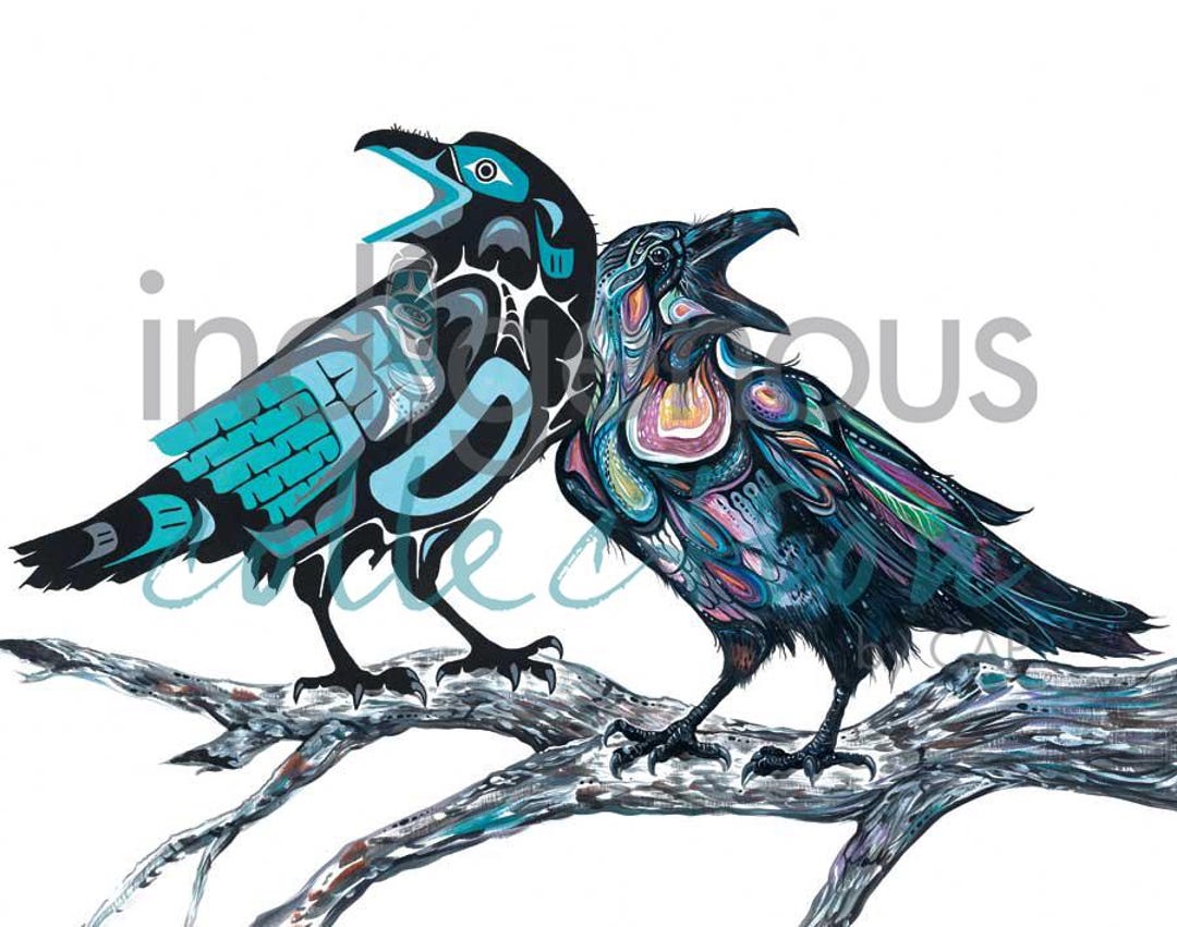 Carla JOSEPH " Raven Friends " Canvas Authentic Indigenous Collectible ...