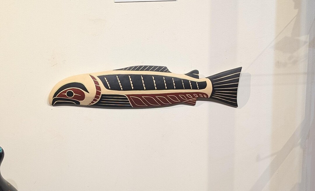 SALMON First Nations Coast Salish Native Carving David LOUIS Signed ...