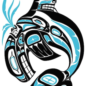 Jonathan ERICKSON " Killer Whale " Gitksan Native Indigenous Canvas ART ...