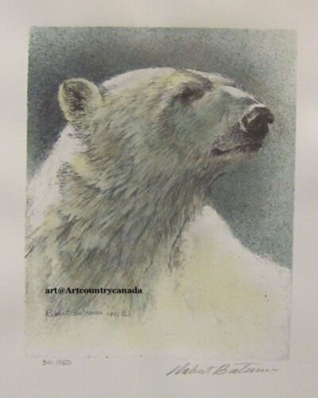Robert BATEMAN Original LITHOGRAPH "polar Bear Predator" 3 Print Art ...
