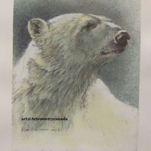 Robert BATEMAN Original LITHOGRAPH "polar Bear Predator" 3 Print Art ...