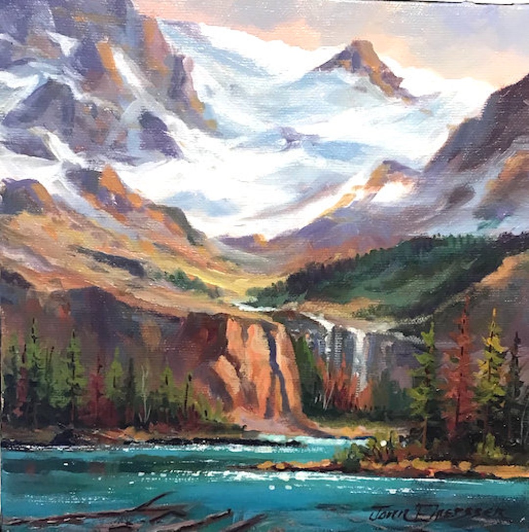Jonn Einerssen “ Lake O'hara “ Original Oil Painting on Canvas 8” X 8 ...