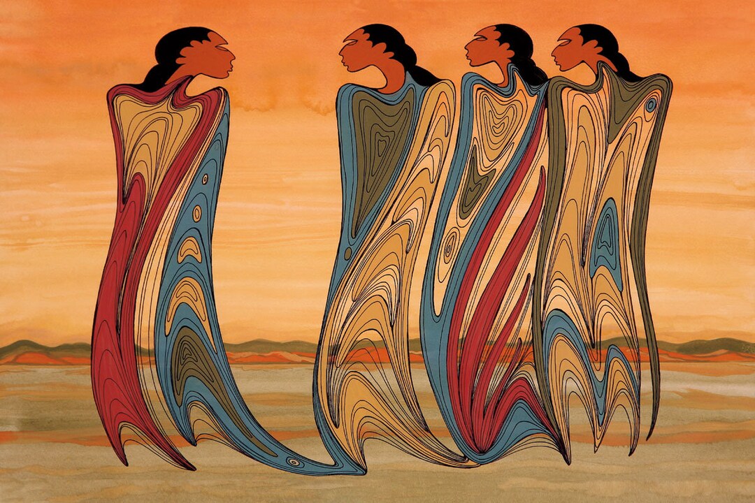 MAXINE NOEL " Spirits of the Earth " Canvas Authentic Indigenous ...