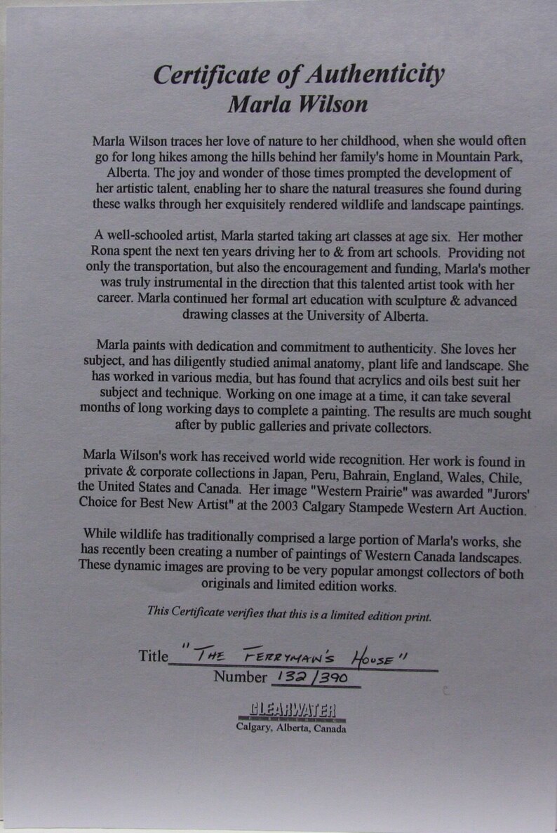 Marla WILSON the Ferryman's House Limited - Etsy