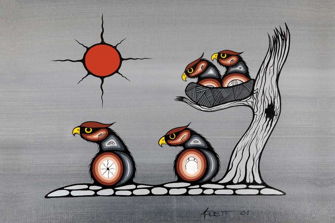 Kurt FLETT " Family " Giclee Canvas Native Oji-cree First Nation ...