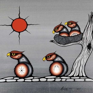 Kurt FLETT " Family " Giclee Canvas Native Oji-cree First Nation ...