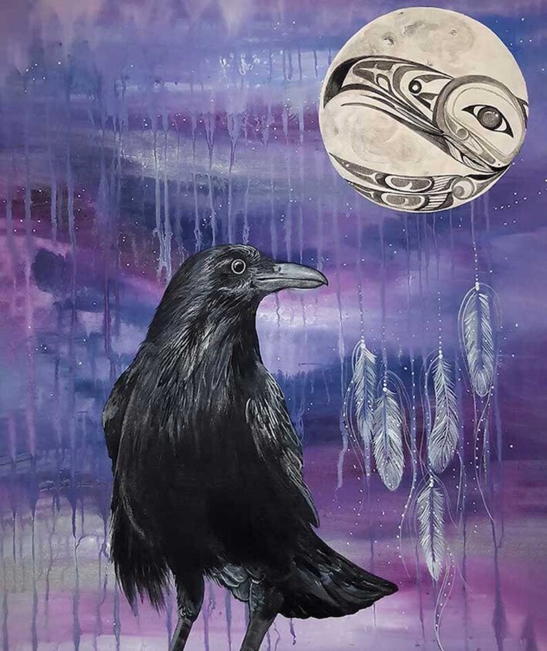 Erickson Karen " Raven Keeper " Canvas Authentic Indigenous Collectible ...
