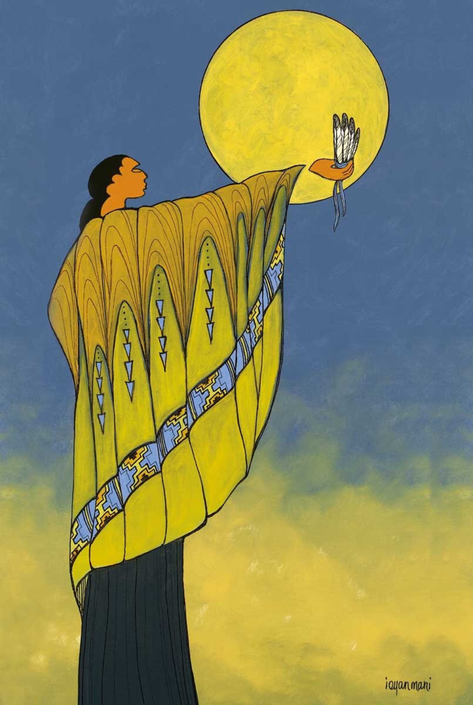 MAXINE NOEL " Moon Medicine " Canvas Authentic Indigenous Collectible ...