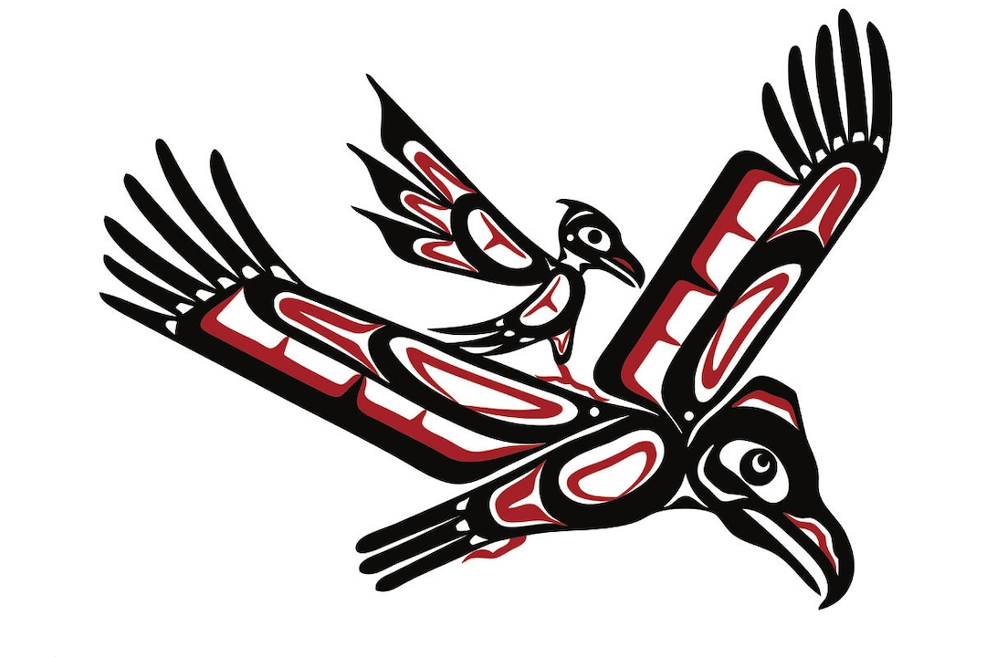 Pauline Bull " Eagle and Crow "interior Salish Artist Canvas Authentic ...