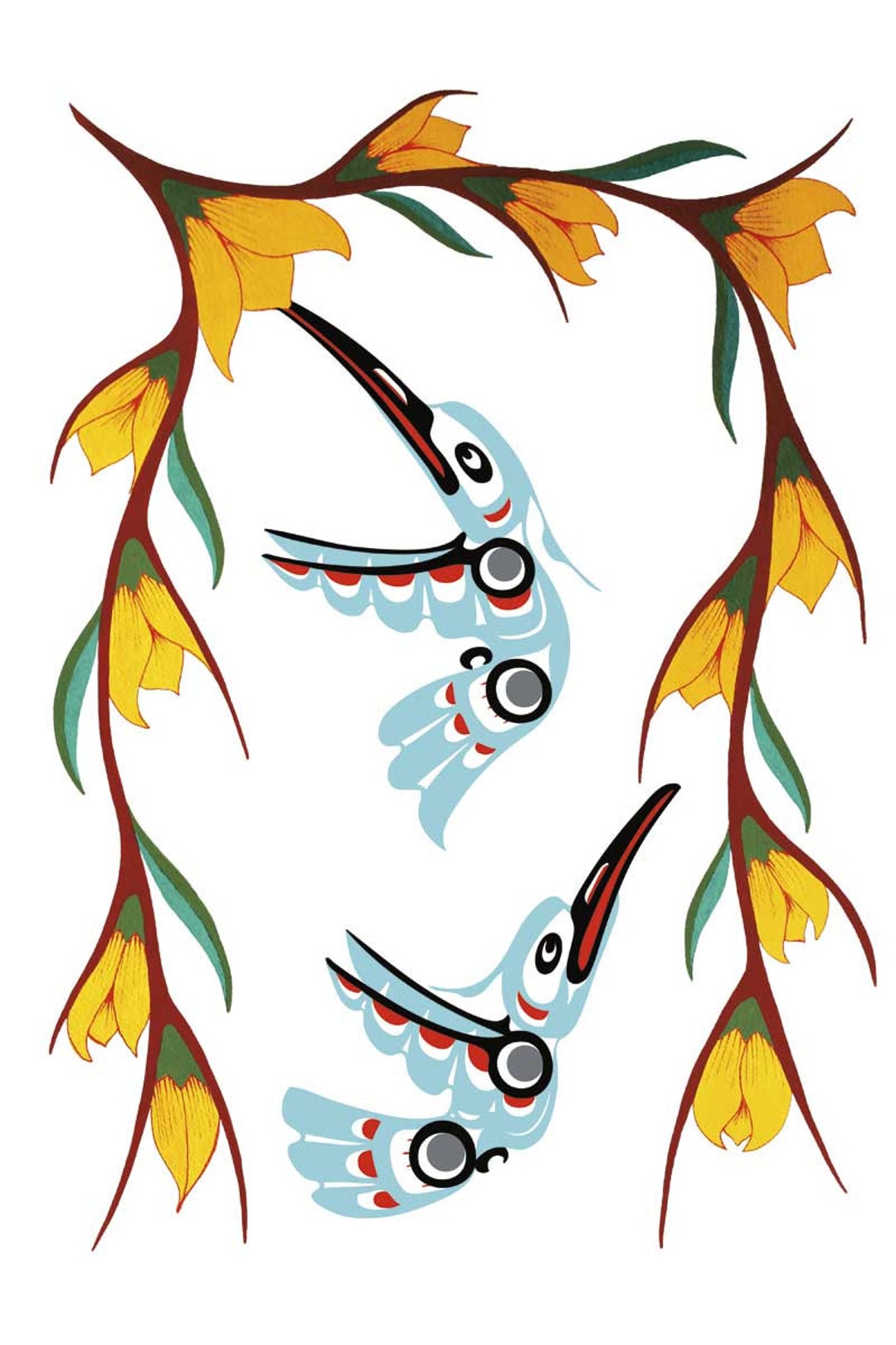 John A Sharkey Hummingbirds Canvas 27" X 18" Authentic Indigenous ...