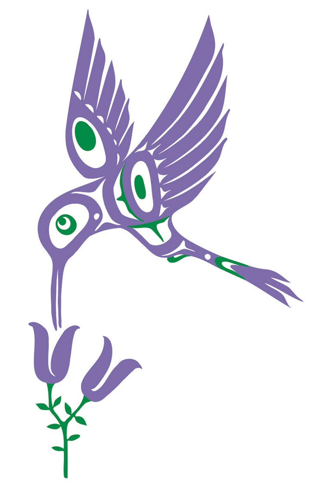Pauline Bull " Purple Hummingbird " Interior Salish First Nation Artist ...