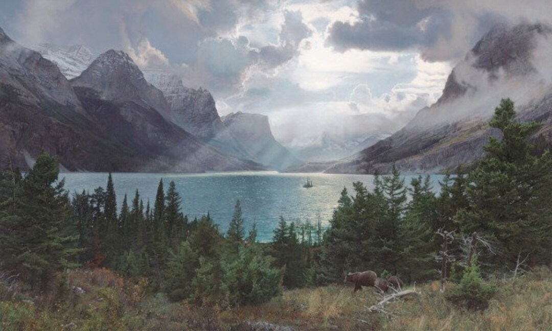 PHILLIP PHILBECK " Afternoon at Saint Mary Lake " Limited Edition ...