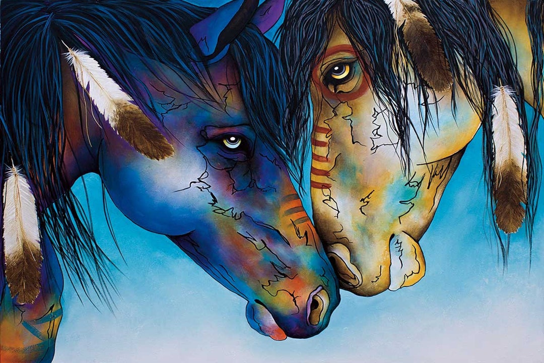 Micqaela JONES Kindred Spirits Canvas Authentic Indigenous Wild Horses ...