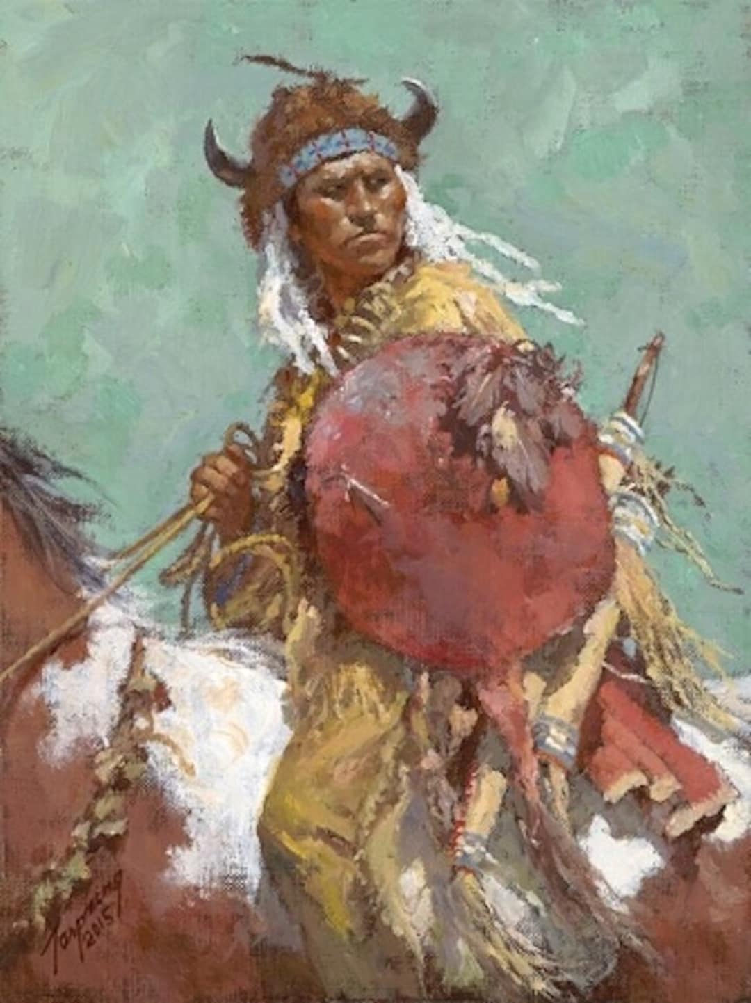 Howard TERPNING " Cheyenne Red Shield " Limited Edition CANVAS Historic ...